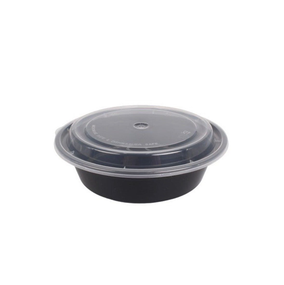 Lunch Box Round Plastic Container Black And Lids 32oz 150 Pack/Case ...