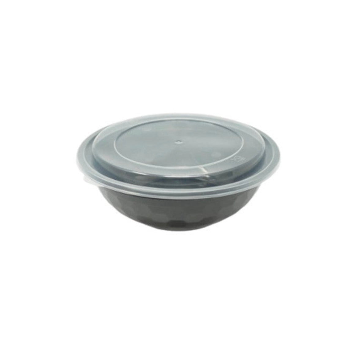 Lunch Box Round Plastic Container Black And Lids 36oz 150 Pack/Case ...